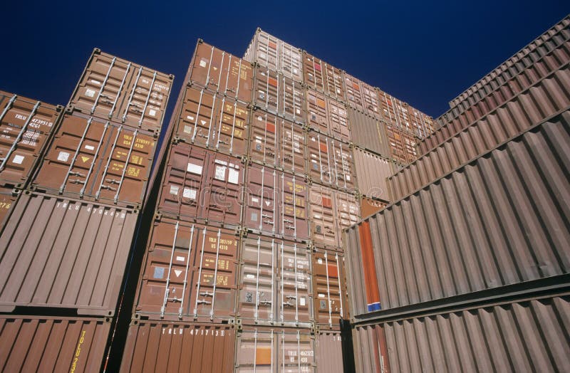 Shipping Container in Storage Yard Editorial Image - Image of storage ...