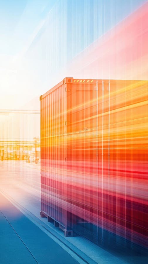A Shipping Container Stuck at a Border Checkpoint Stock Image - Image ...