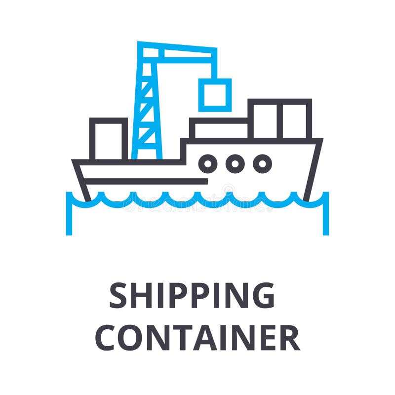 Shipping Container Thin Line Icon, Sign, Symbol, Illustation, Linear ... Shipping Container Thin Line Icon, Sign, Symbol, Illustation, Linear ...