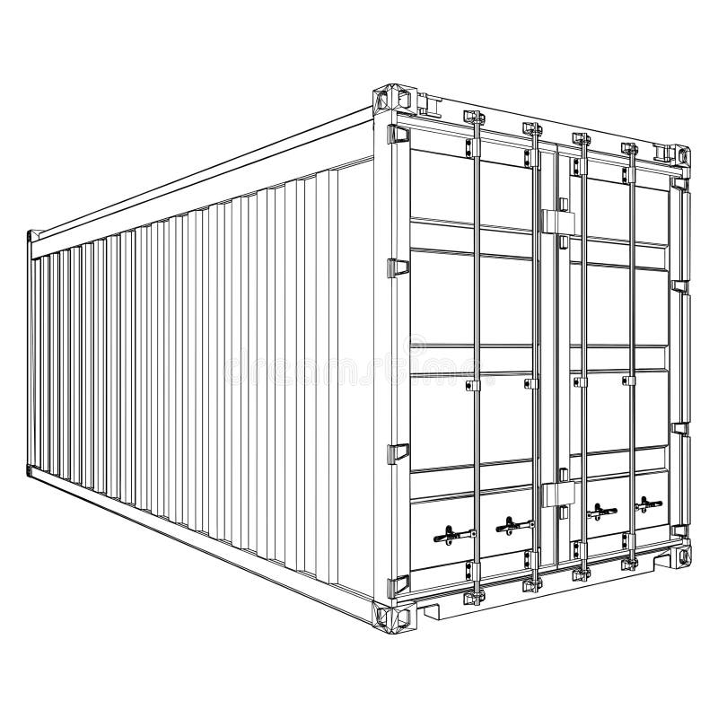 Shipping Container Vector. Illustration Isolated on White. Stock Vector ...