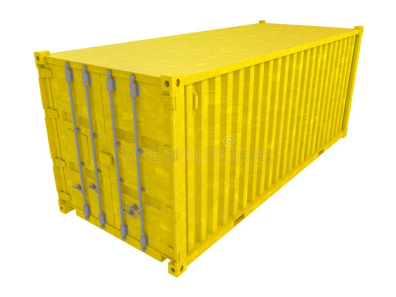 Shipping Container on a White Background Stock Illustration ...