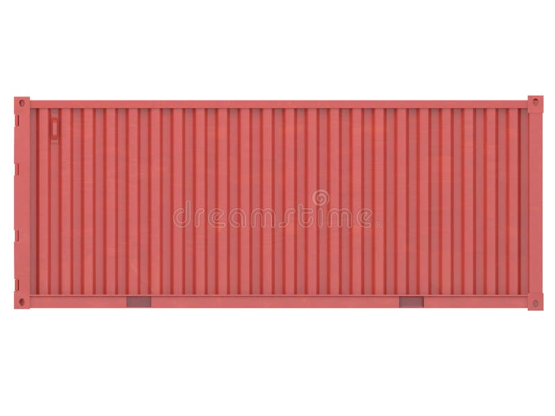 Shipping Container on a White Background Stock Illustration ...