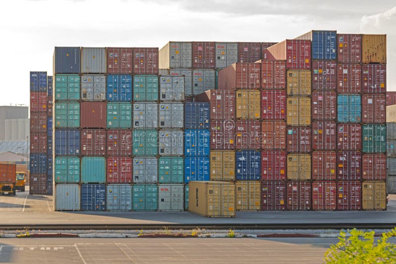 Shipping Container Yard editorial photo. Image of global - 312342136