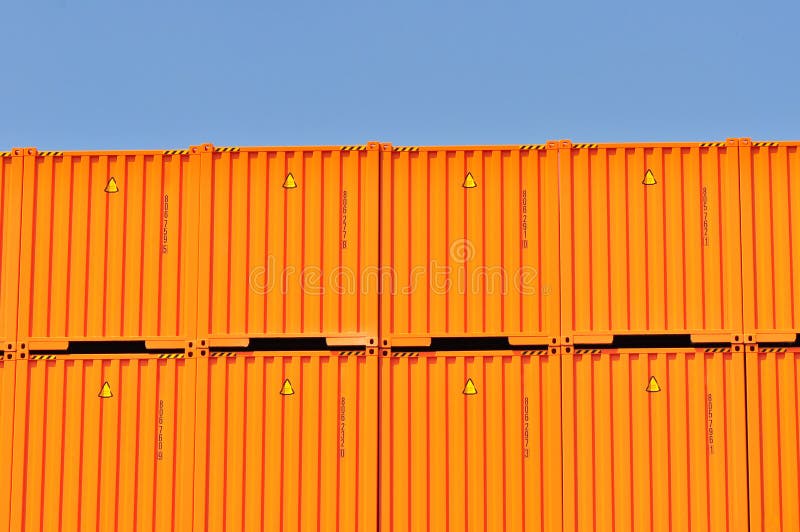 Yellow shipping containers stock photo. Image of dockyard - 22568104
