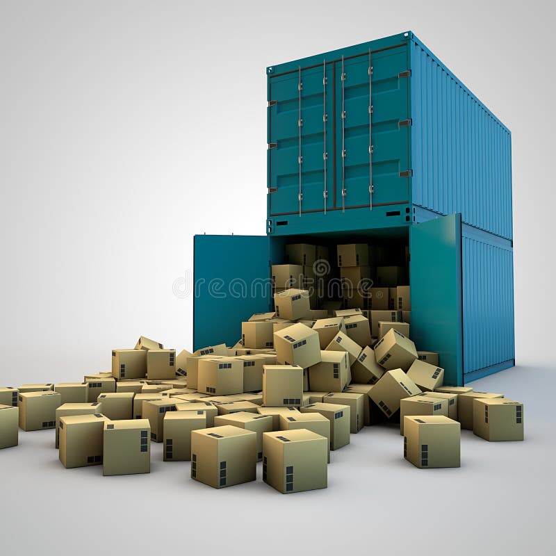 Shipping containers stock illustration. Illustration of boxes - 24671701
