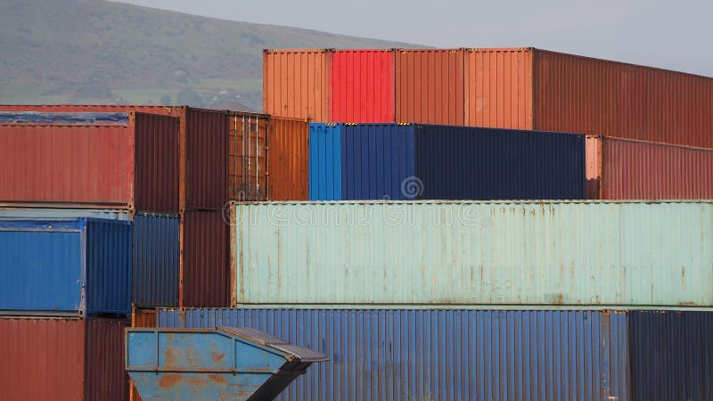 Shipping Containers Background Stock Photo - Image of freight, cargo ...