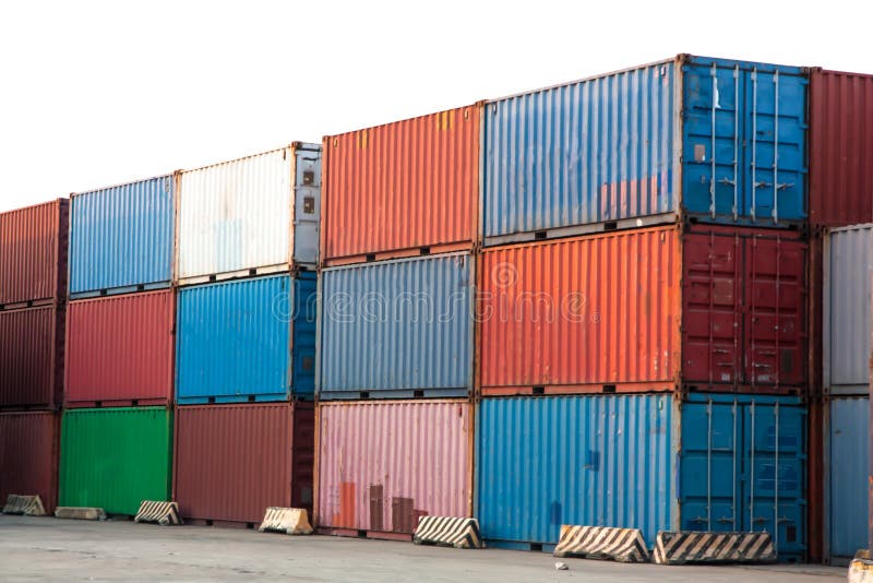 Colorful Metal Freight Shipping Containers Stock Image - Image of heavy ...
