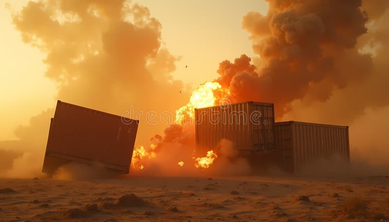 Desert Inferno stock illustration. Illustration of ground - 379301134