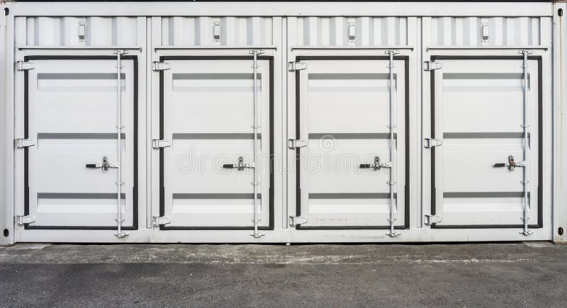 Shipping Containers on Ground Stock Photo - Image of mobile, corrugated ...