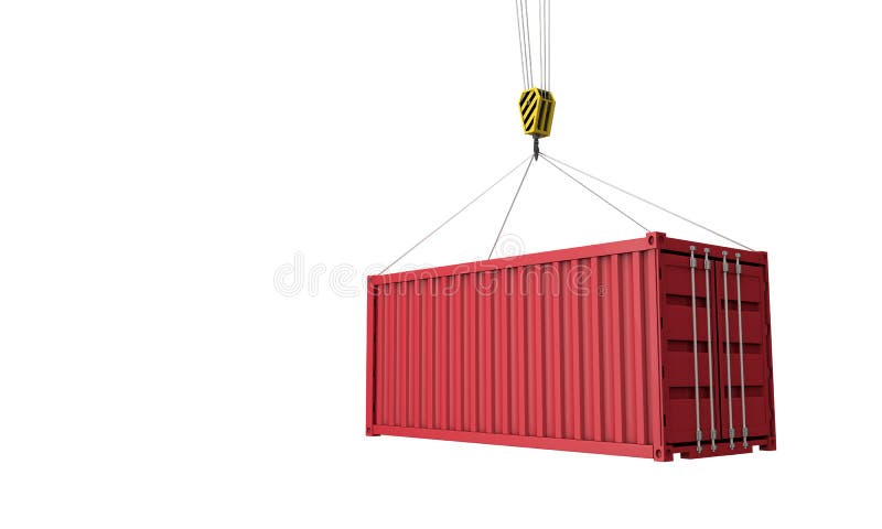 Shipping Containers Hanging from a Crane. Business Delivery Comcept ...