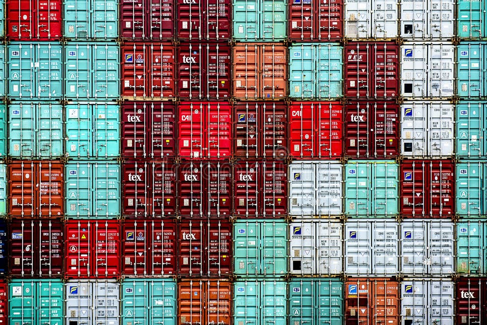 Shipping Containers Pattern Editorial Image - Image of cargo, colorful ...