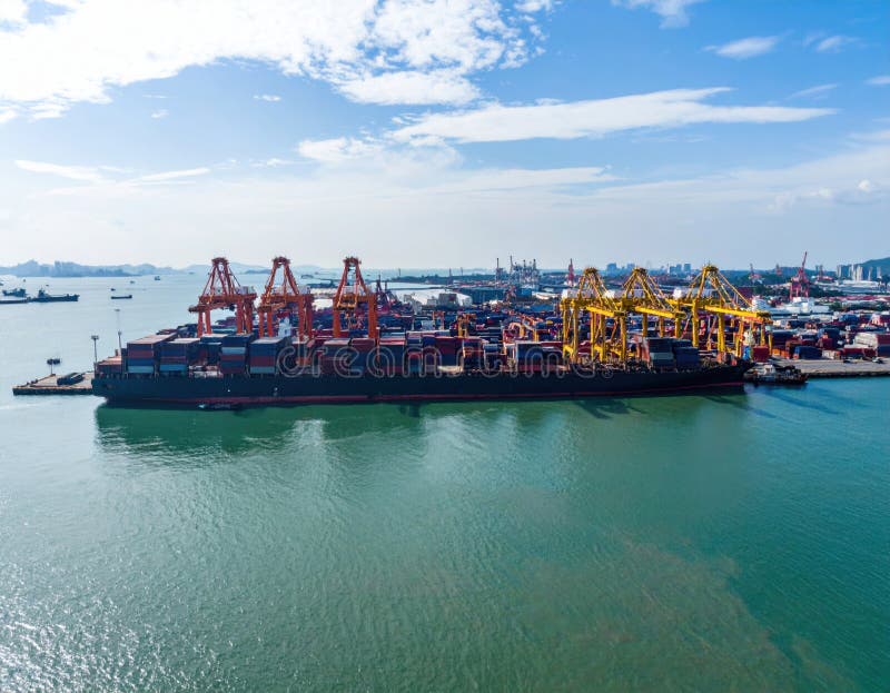 Shipping Containers in a Shipping Port Carrying Goods from Overseas ...