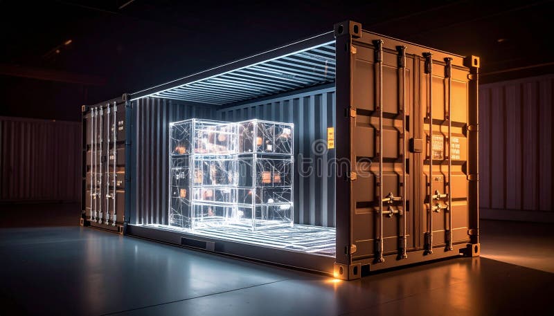 Shipping Containers are Scanning by X Ray. Generated Image Stock Photo ...