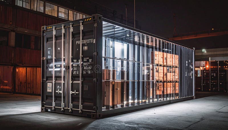 Shipping Containers are Scanning by X Ray. Generated Image Stock Image ...