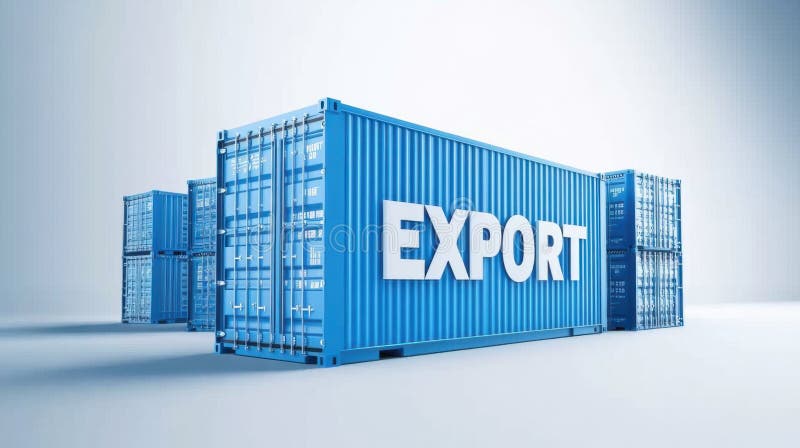 Shipping Containers Stacked Export Warehouse Setting Showcasing ...
