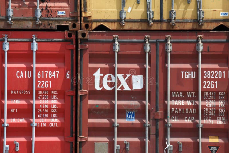 Shipping Containers Stacked at a Holding Platform. Editorial Image ...