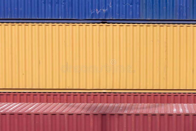 Shipping Containers Stacked at a Holding Platform. Stock Photo - Image ...