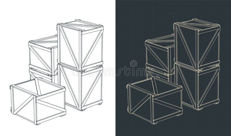 Crates Blueprints Stock Illustrations – 6 Crates Blueprints Stock ...