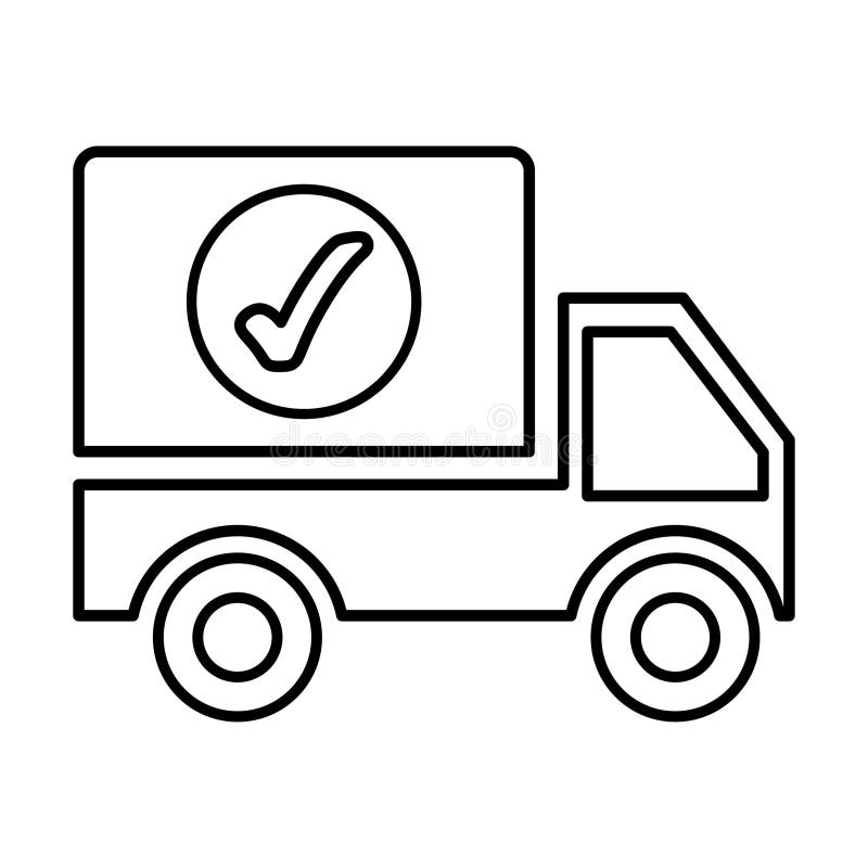 Shipping Delivered Icon in Outline Style Stock Vector - Illustration of ...