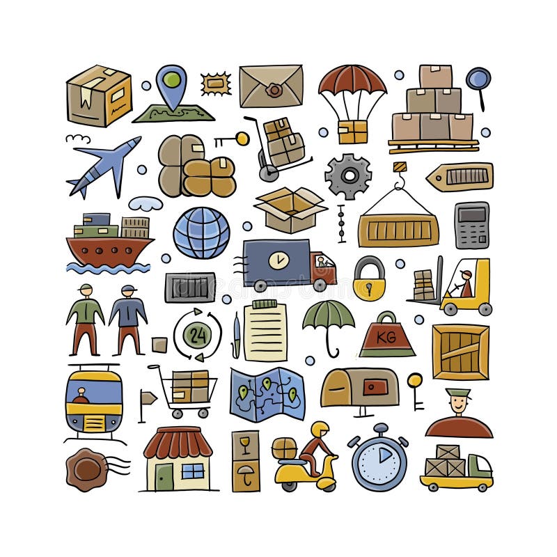 Shipping and Delivery Concept Art. for Presentation, Graphic Design ...