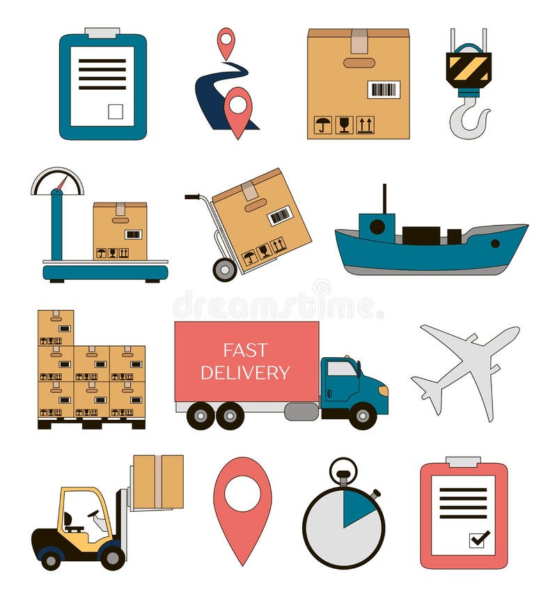 Shipping containers set stock vector. Illustration of lorry - 30269561