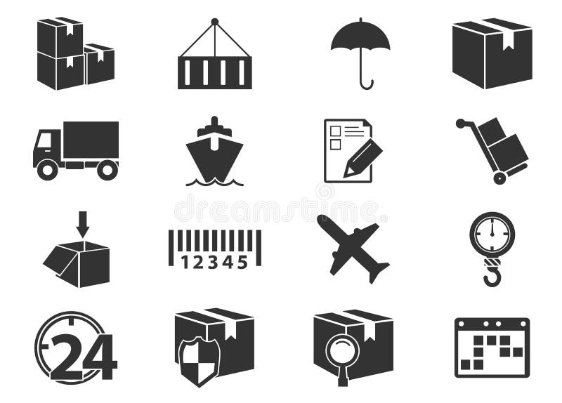 Shipping and Delivery Icons Stock Vector - Illustration of cargo ...