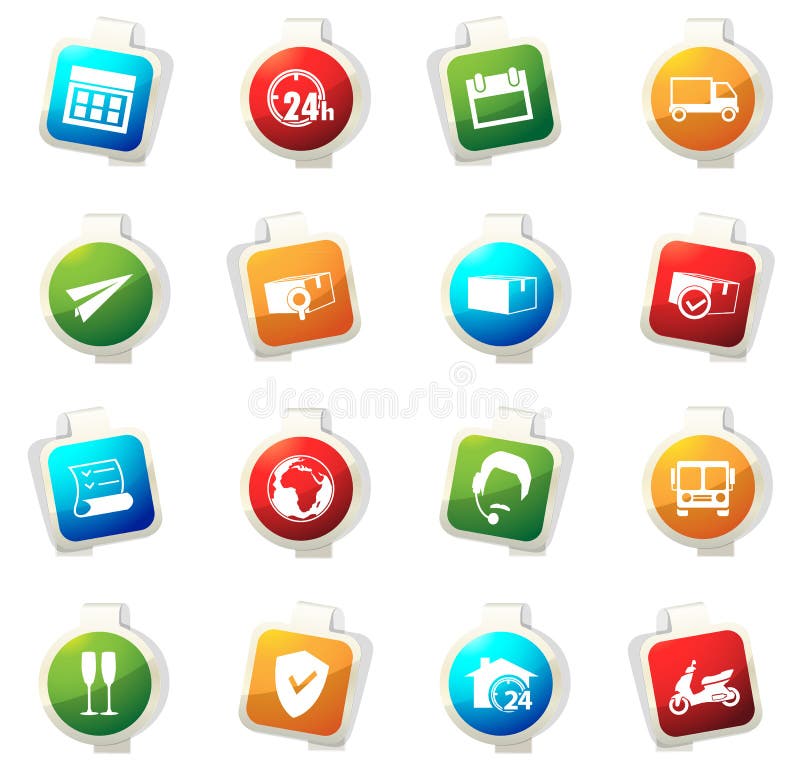 Shipping and Delivery Icons Stock Vector - Illustration of delivering ...