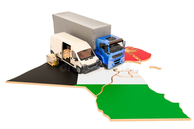 Shipping and Delivery in Kuwait Concept, 3D Rendering Stock ...