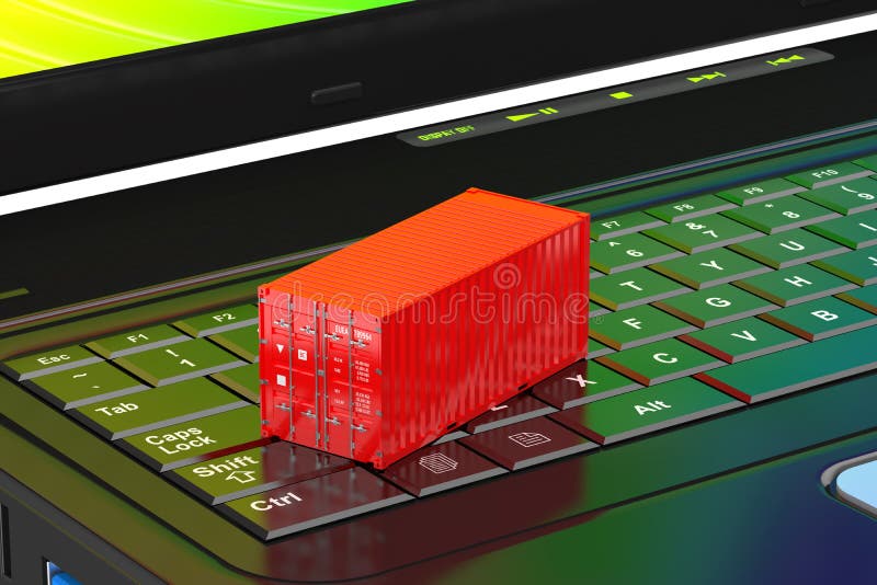 Shipping, Delivery and Logistic Concept with Cargo Container and Stock ...