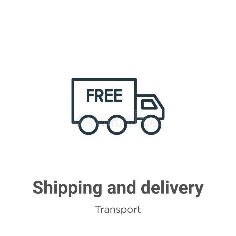 Shipping Outline Vector Icon. Thin Line Black Shipping Icon, Flat ...