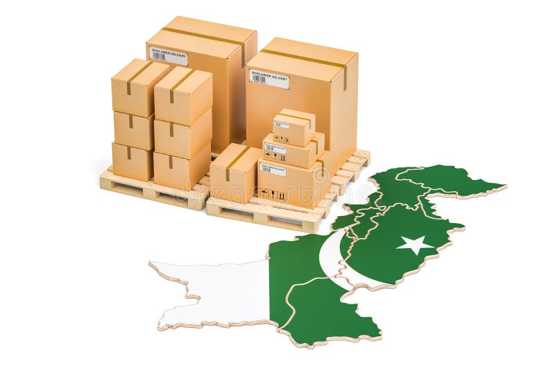 Shipping and Delivery from Pakistan Concept, 3D Rendering Stock ...