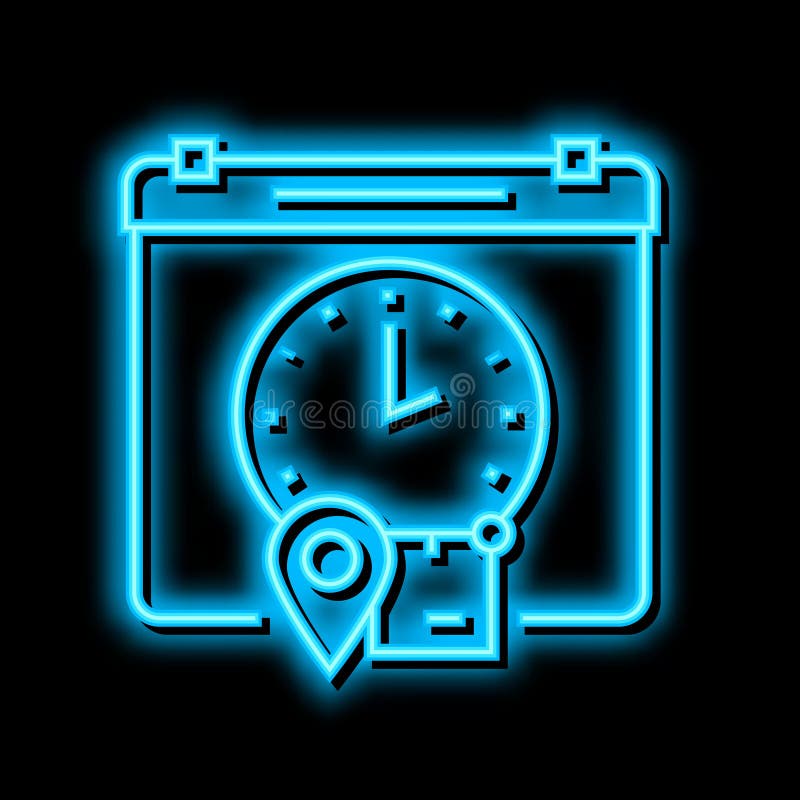 Shipping Delivery Time Neon Glow Icon Illustration Stock Vector ...