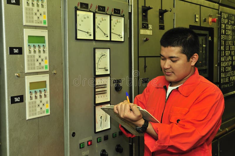 A shipping engineer stock image. Image of phone, boiler - 5982977