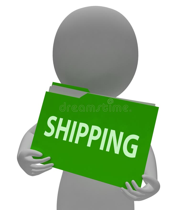 Shipping Folder Indicates Document Post and Arranging 3d Rendering ...