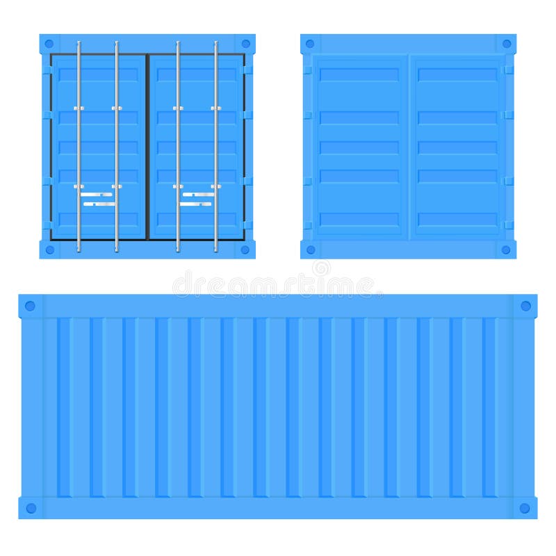 Shipping Freight Container. Blue Intermodal Container Stock Vector ...