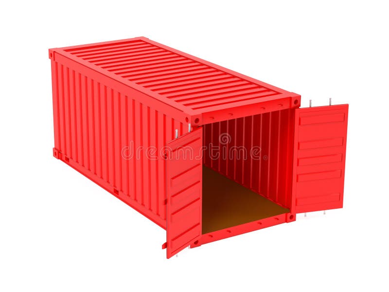 Freight Shipping Container. Outline Drawing Stock Vector - Illustration ...