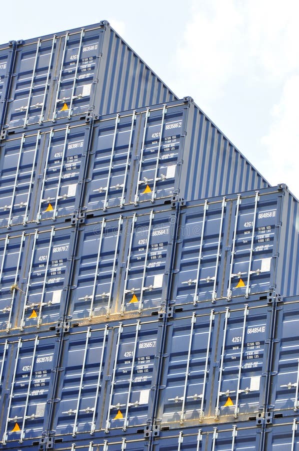 Shipping Freight Containers Stock Image - Image of closeup, dockside ...
