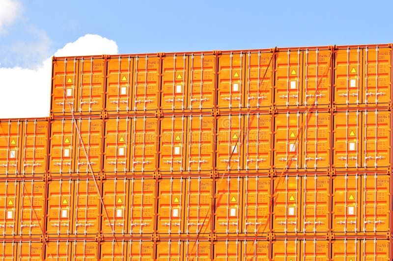 Freight Containers Customs Gate Stock Image - Image of closeup, cube ...