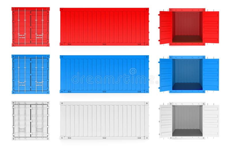 Freight Shipping Container. Outline Drawing Stock Vector - Illustration ...
