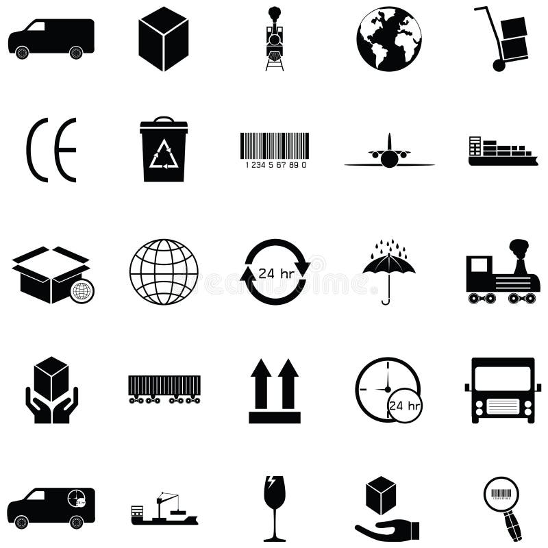 Shipping icon set stock vector. Illustration of logistics - 120571237