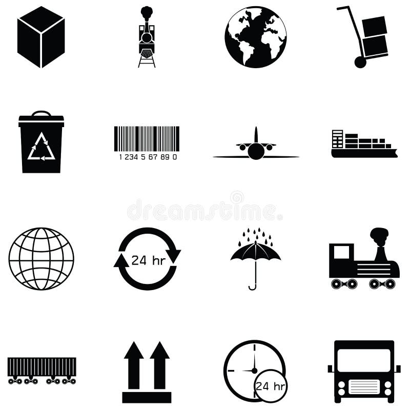 Shipping icon set stock vector. Illustration of line - 120571127