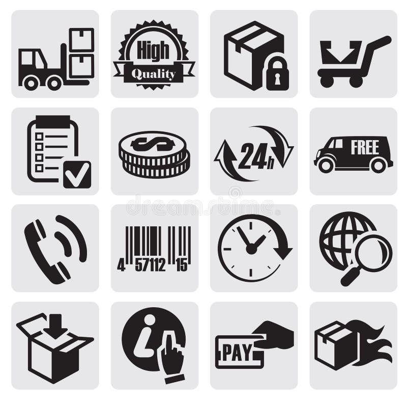 Logistic and Shipping Icon Set Stock Vector - Illustration of freight ...