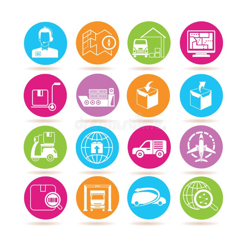 Shipping icons stock illustration. Illustration of haulage - 80943989