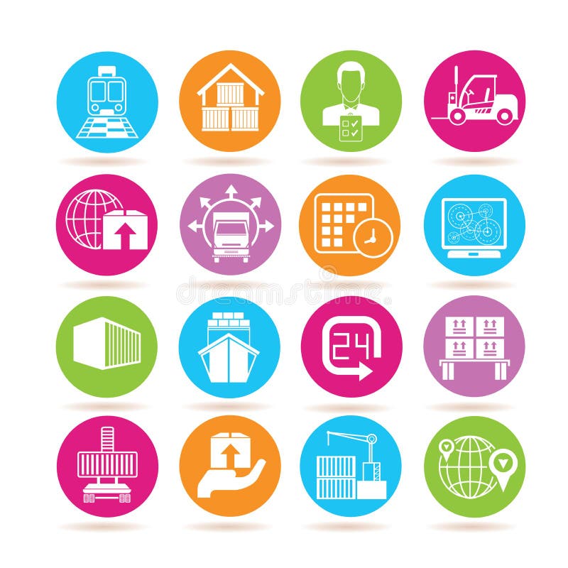 Shipping icons stock illustration. Illustration of haul - 80944523