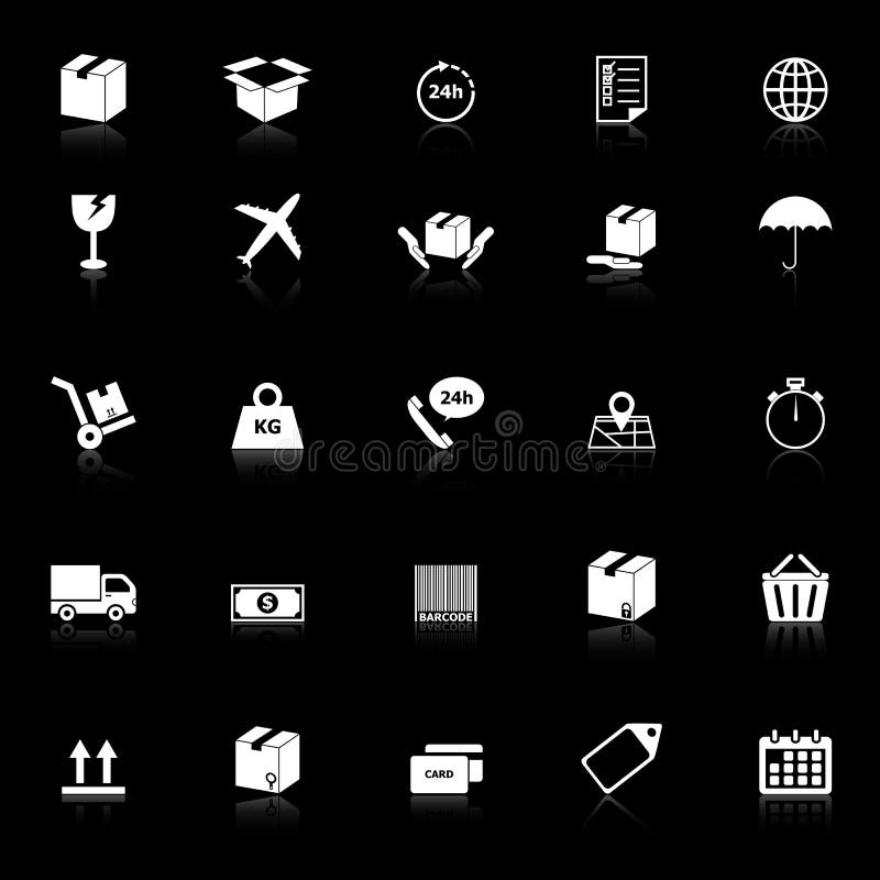Shipping Icons on White Background Stock Vector - Illustration of ...