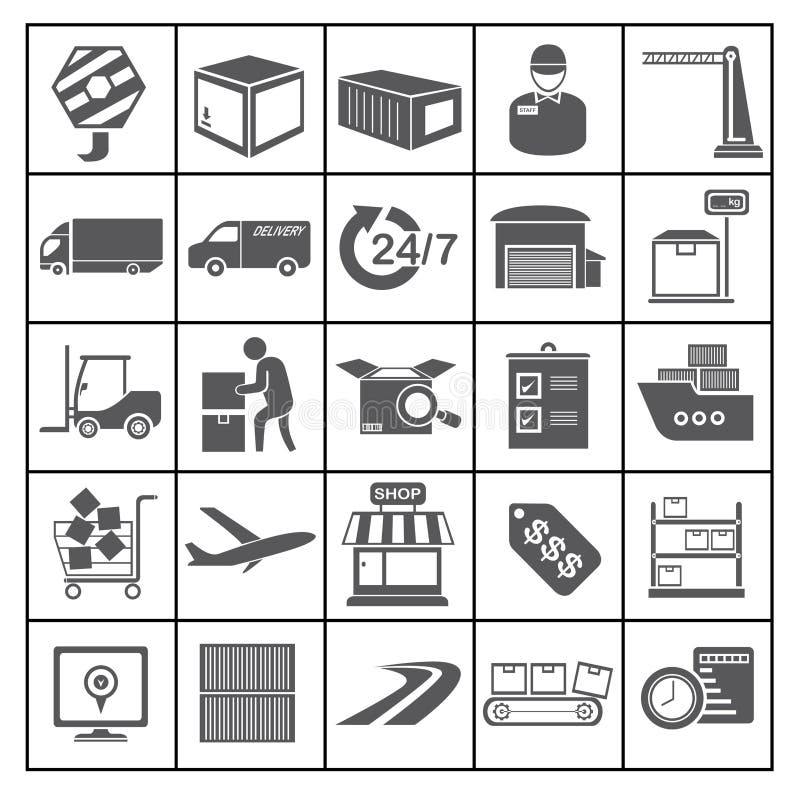 Shipping icons stock illustration. Illustration of export - 36446634
