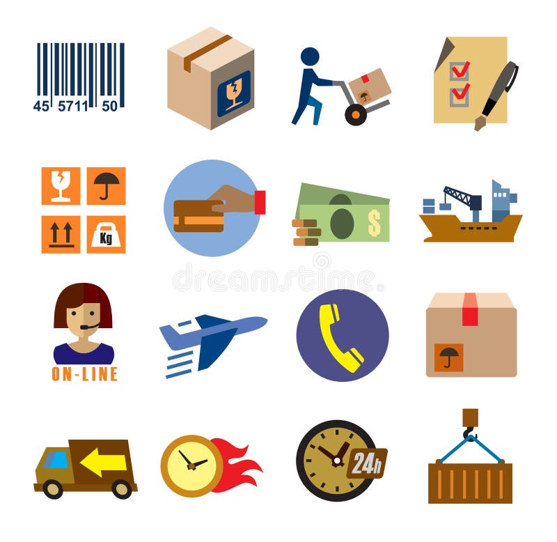 Shipping icons stock vector. Illustration of cargo, freight - 26643156