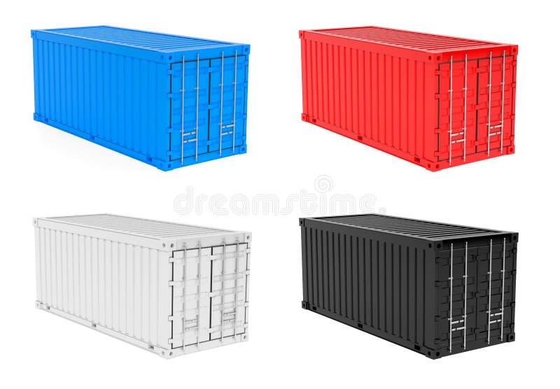 Shipping Intermodal Containers. Colored Collection Stock Illustration ...