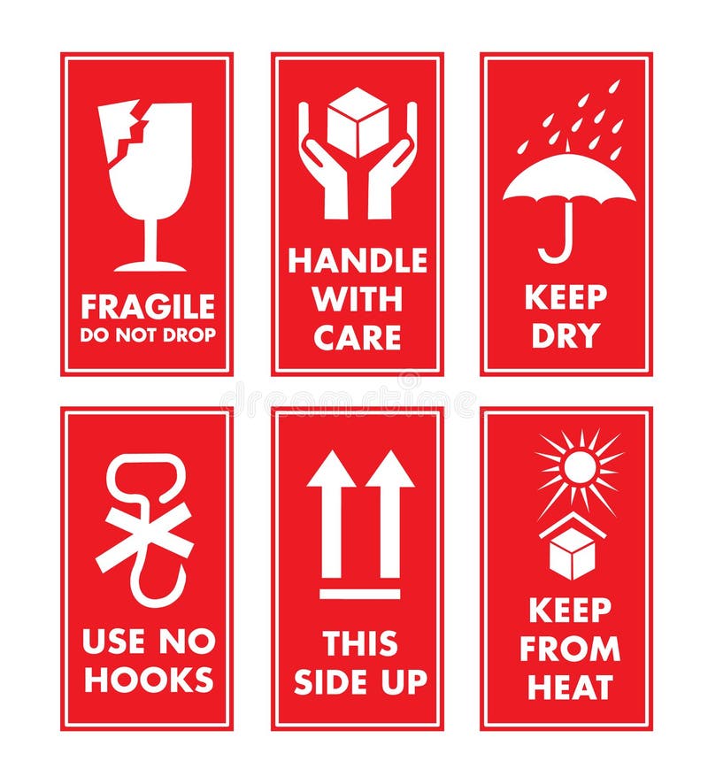 Fragile Shipping Labels stock vector. Illustration of message - 17603848