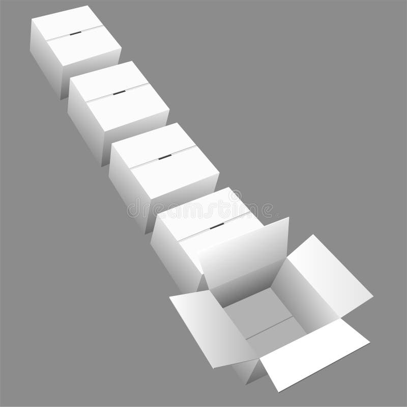 Shipping Line of Boxes-Cartons Stock Vector - Illustration of line ...